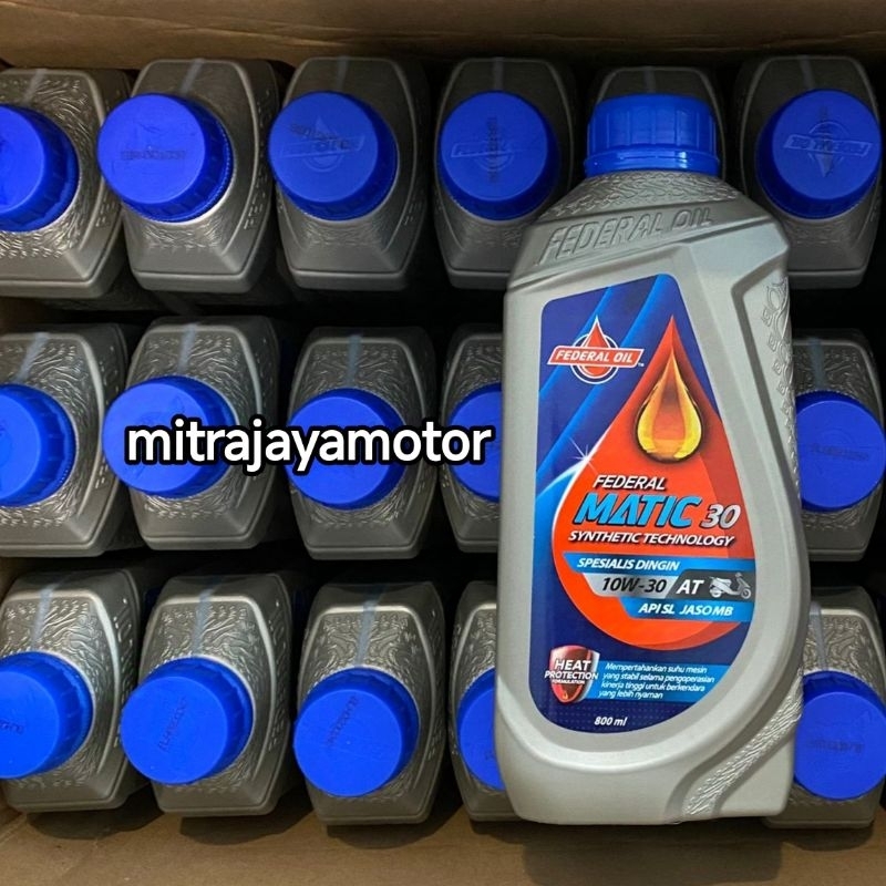 Jual 1 DUS = 24 Botol Oli Federal Matic 30 800ml Spesialis Dingin 10W ...