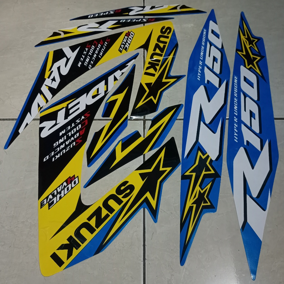 Jual stiker striping suzuki satria fu raider f 150 2014 2015 biru ...