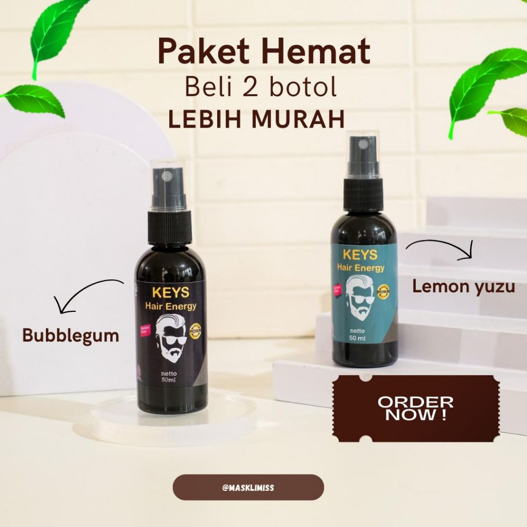 Jual Keys Hair Energy Hair Spray Paket Hemat 2 botol Solusi Rambut ...