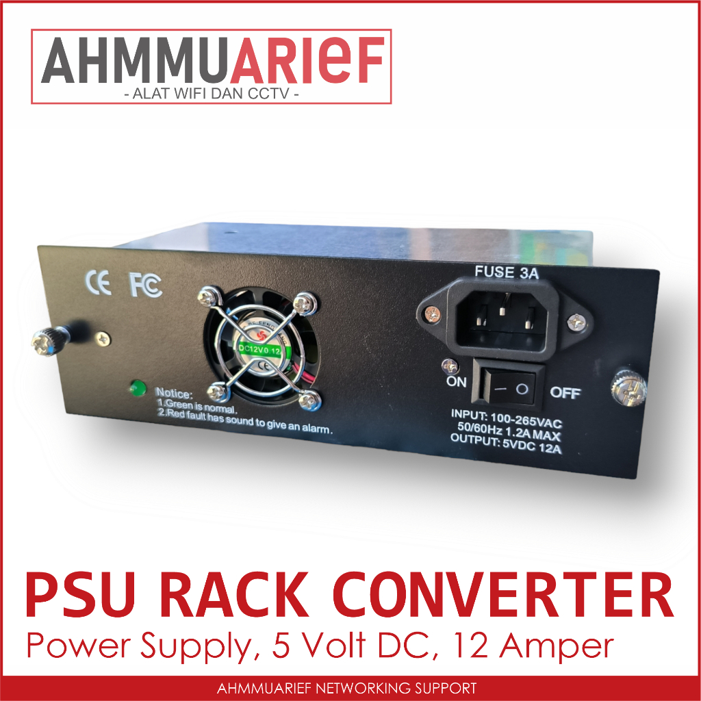 Jual ADAPTOR POWER SUPPLY PSU UNTUK RACK CONVERTER HTB 5V 12A 5 VOLT 12 ...