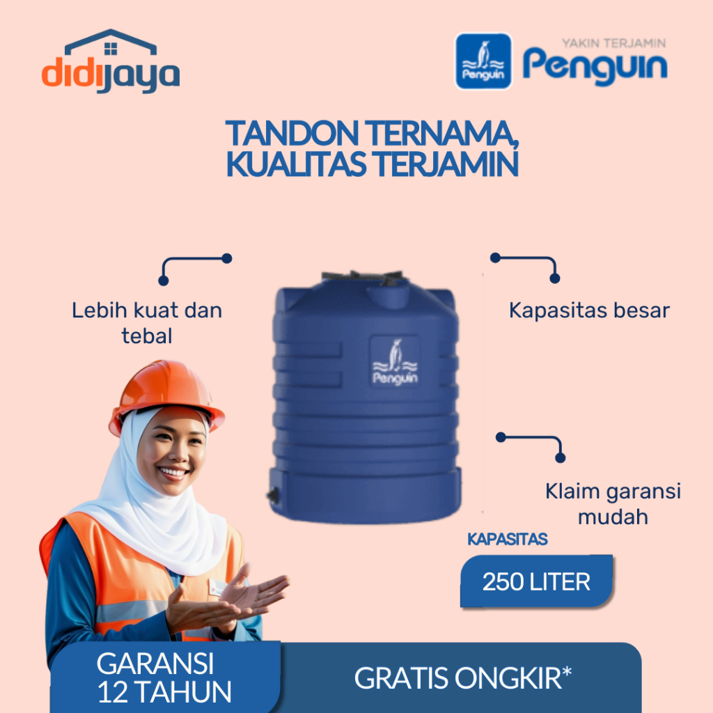 Jual Tandon Air Blow Tank Penguin TW 25 250 Liter | Toren Air | Tangki ...