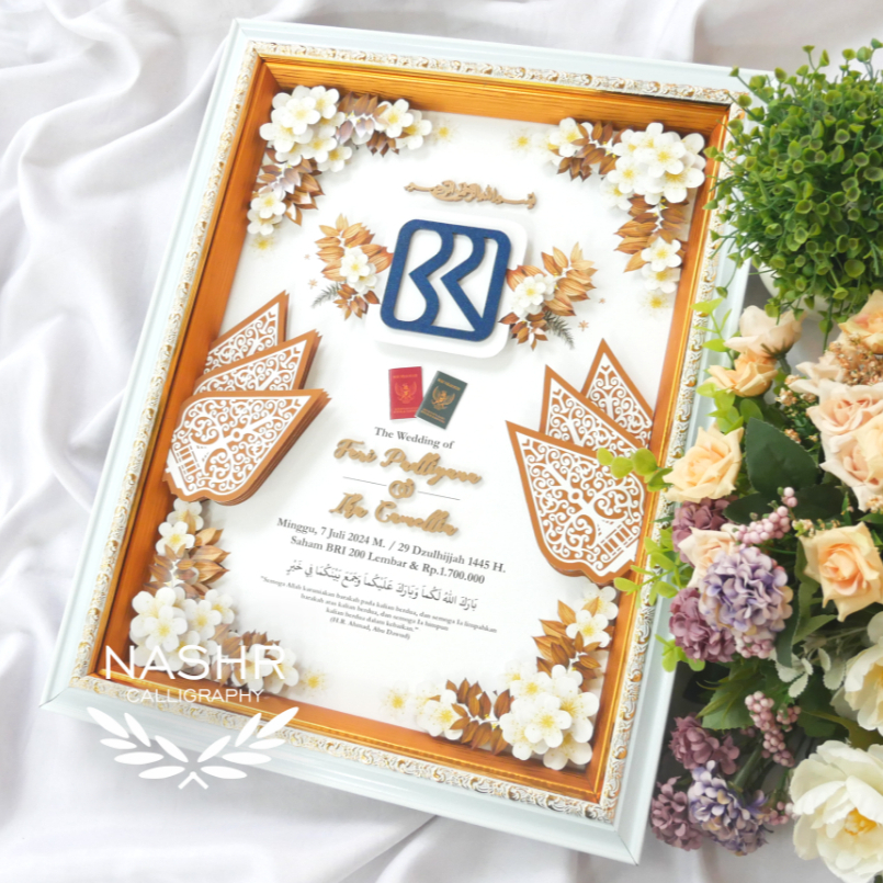 Jual Pop Up Ukir 30x40 cm Tema Bank BRI ( Kaligrafi & Nama TIMBUL ...