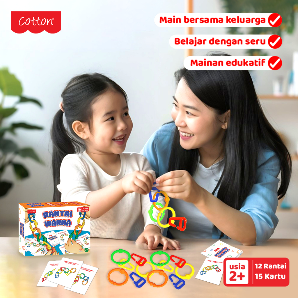 Jual COTTON GAME BOARD RANTAI WARNA Mainan Edukasi Anak Meronce Rantai ...