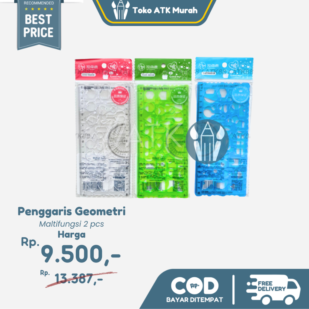 Jual Penggaris Geometri Multifungsi 2 pcs Mal Flow Chart | Shopee Indonesia