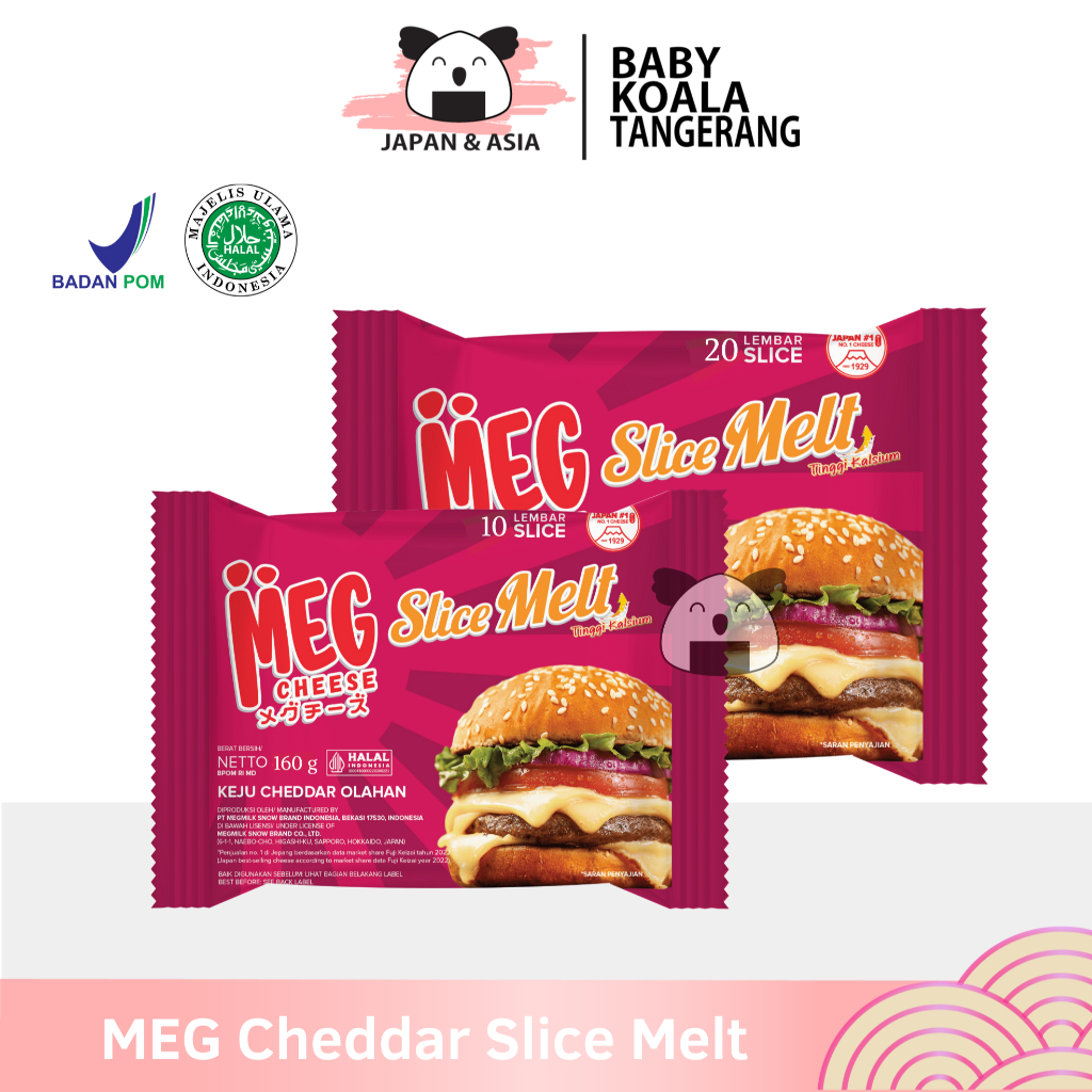 Jual MEG CHEESE Keju Cheddar Slice Melt 20 Lembar Halal- | Shopee Indonesia
