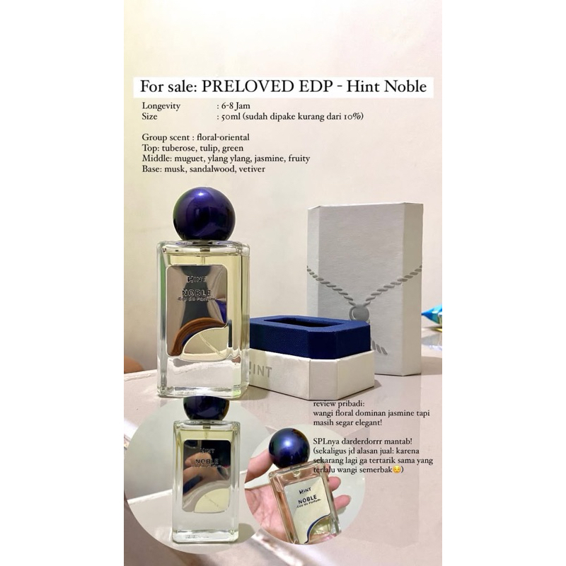 Jual Eau de Parfume Hint - Noble | Shopee Indonesia