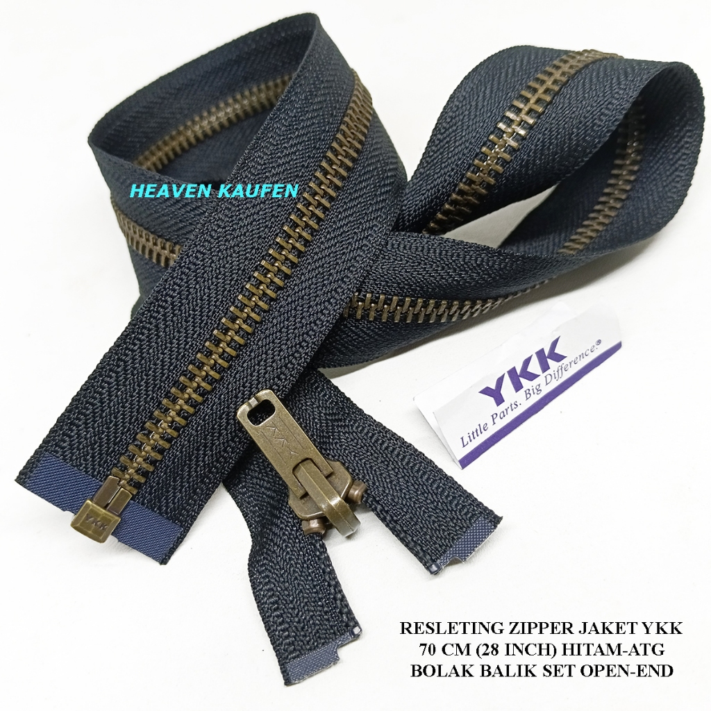 Jual Resleting Zipper Jaket 70 cm Atau 28 inch Type Gigi Besi Hitam ATG Bakar Model Set Open End ...