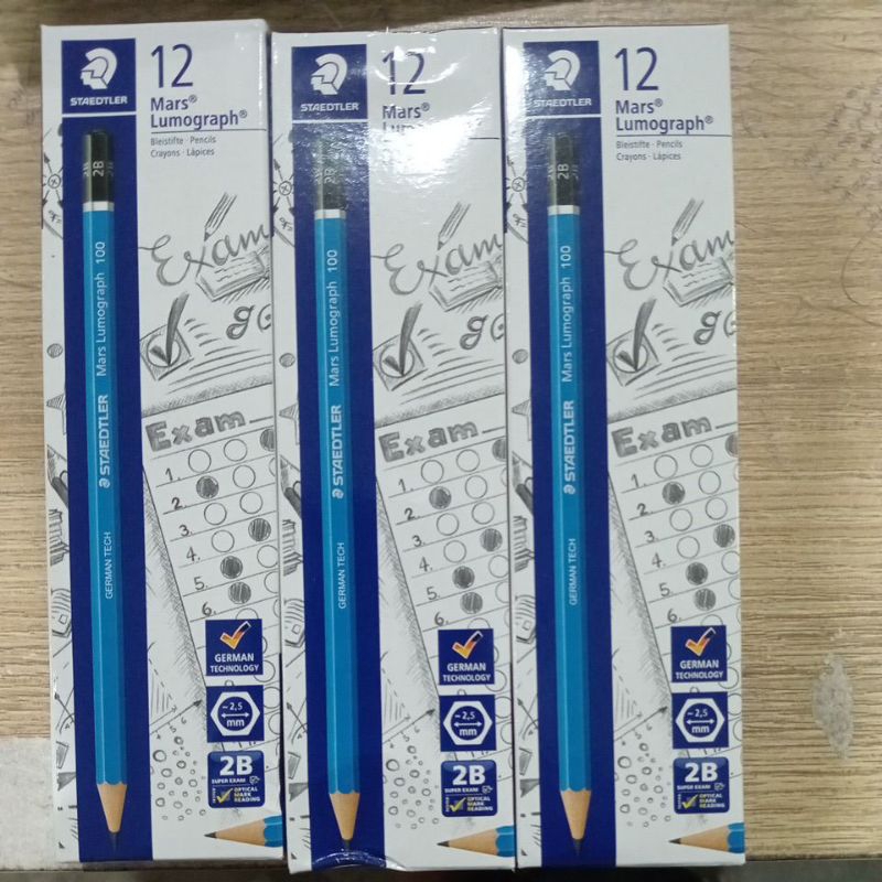 Jual Pensil 2B STAEDLER mars lumograph 100 / perpak isi 12pcs | Shopee Indonesia