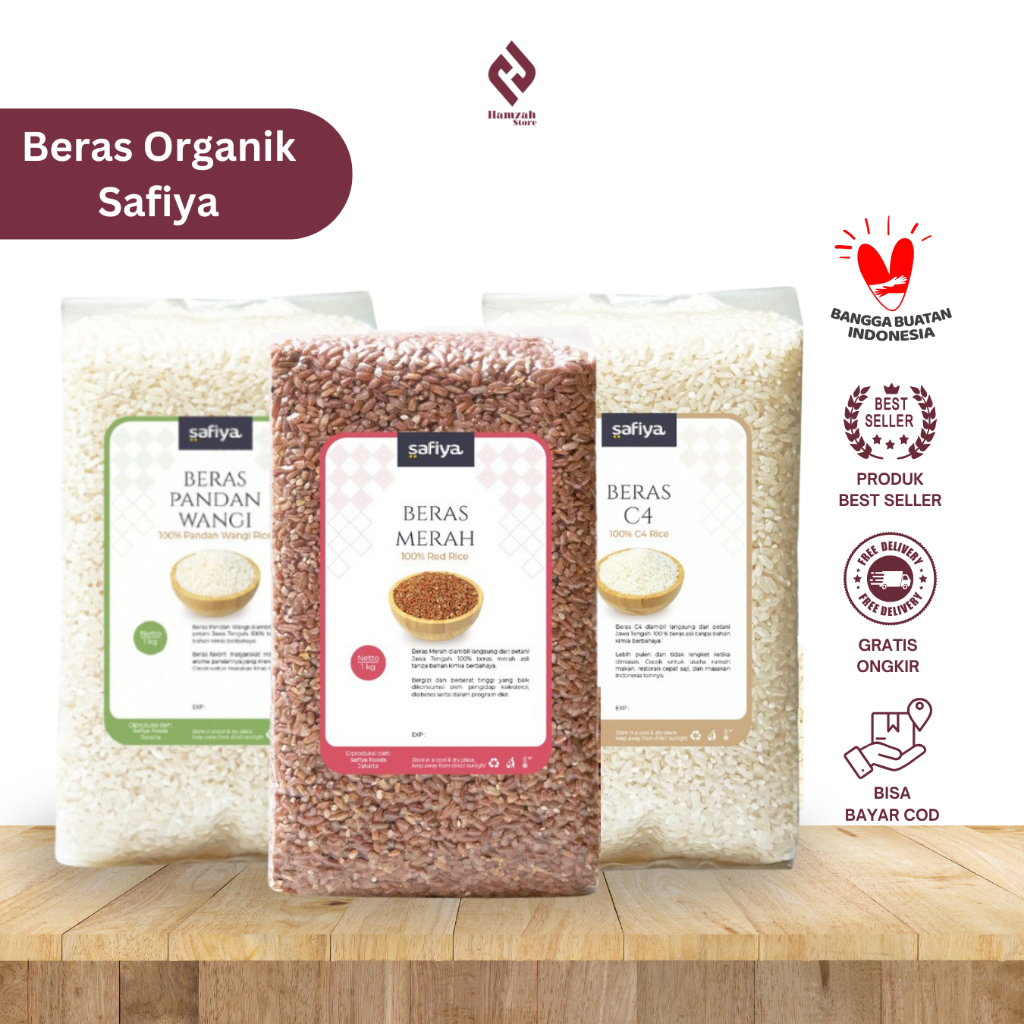 Jual Beras Organik 1 Kg Beras Merah Pandan Wangi Pulen dan Premium ...