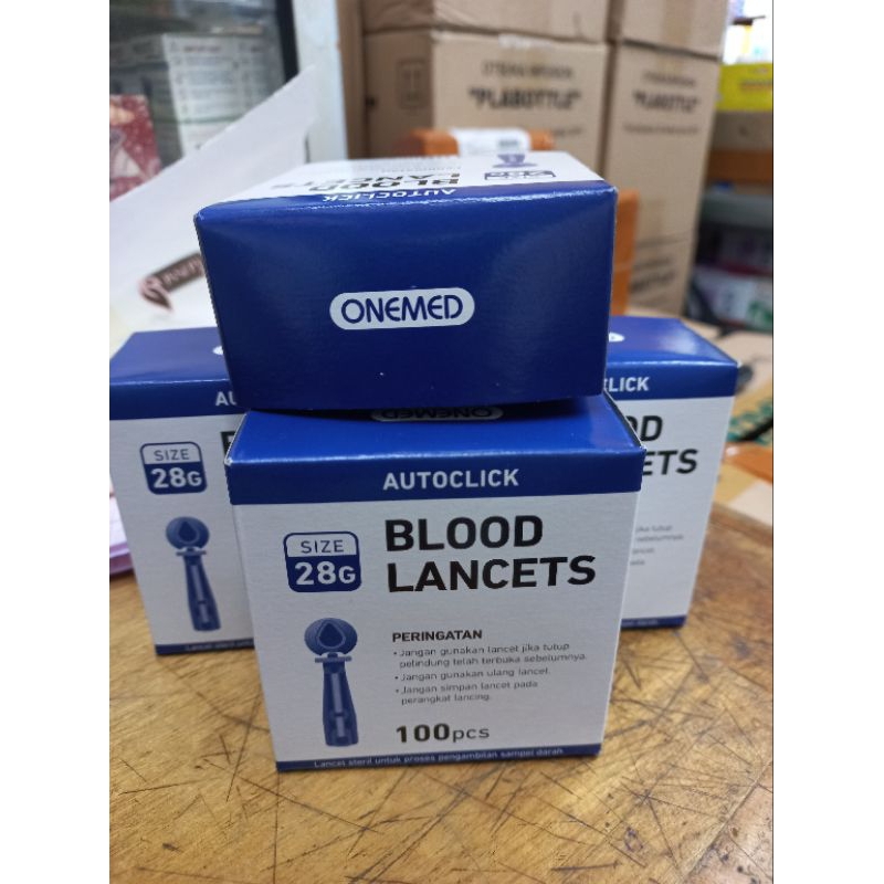Jual ONEMED Blood Lancets 28g / lancet isi.100pc | Shopee Indonesia