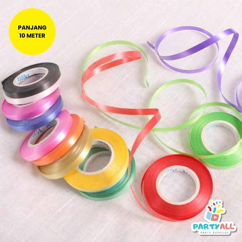 Jual Pita Balon 10 Meter / Curly Ribbon / Pita Serut / Tali Balon ...