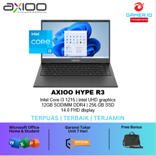 Jual Laptop Ringan Axioo Hype-R 3 OLED Intel i3 1215U 24GB 256GB SSD 14 ...