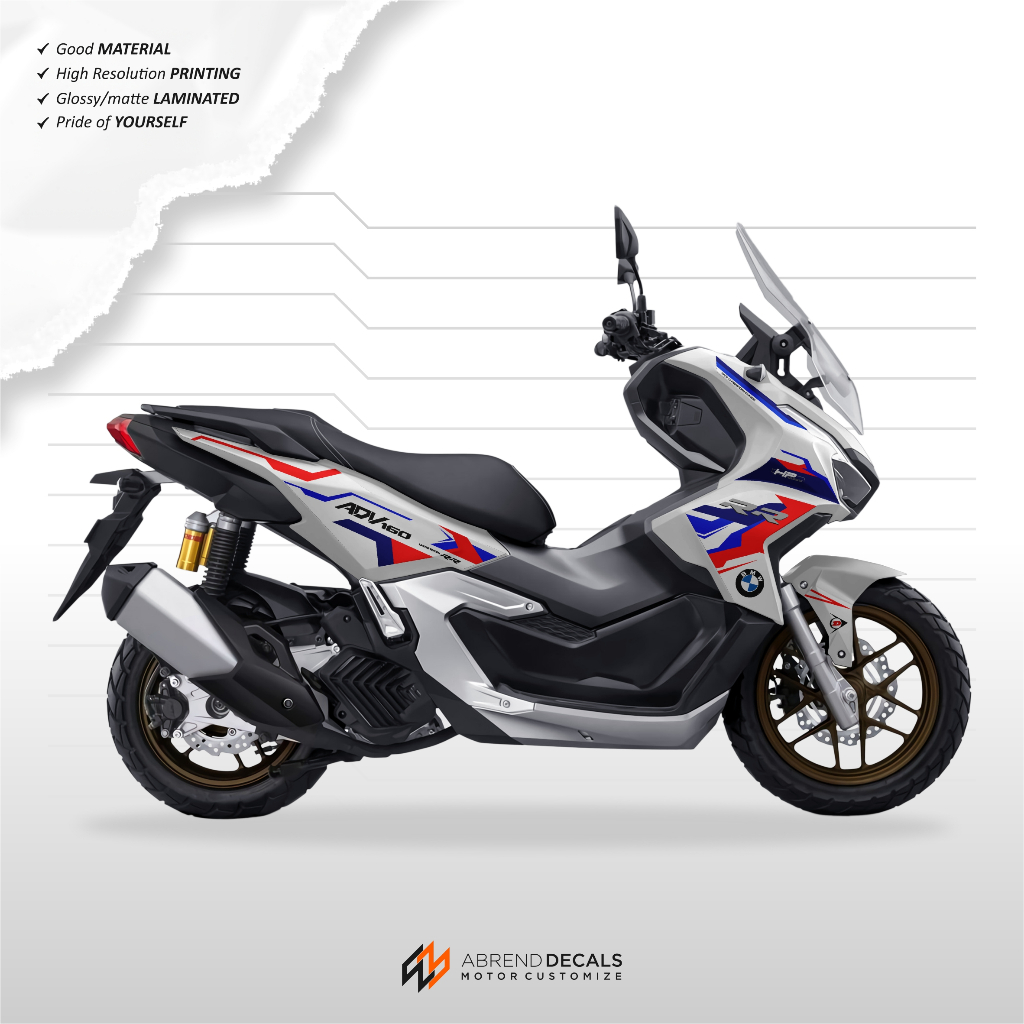 Jual AXEDECAL STRIPING ADV 160 BMW TRI COLOR / STIKER MOTOR HONDA ADV ...