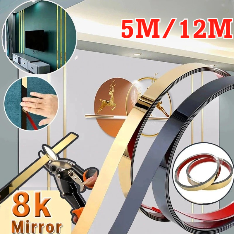 Jual 5M Emas List Plat Strip Mirror / Stainless Ss201 Steel/ Stiker ...