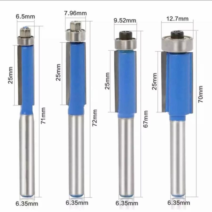 Jual RB 4PCS Mata Router Trimmer Flush Trim HPL PVC Edging Bearing ...