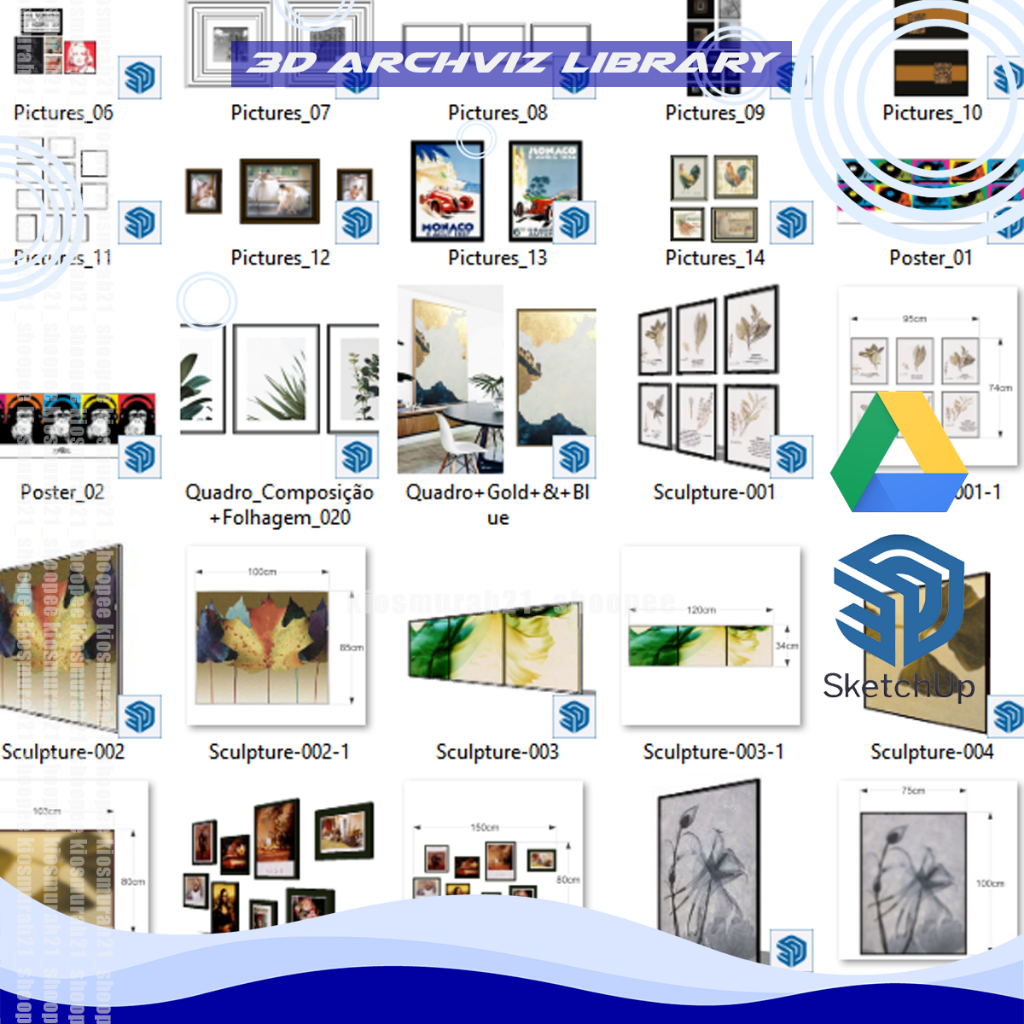 Jual 240 Frame Sketchup Model Asset Library | Shopee Indonesia