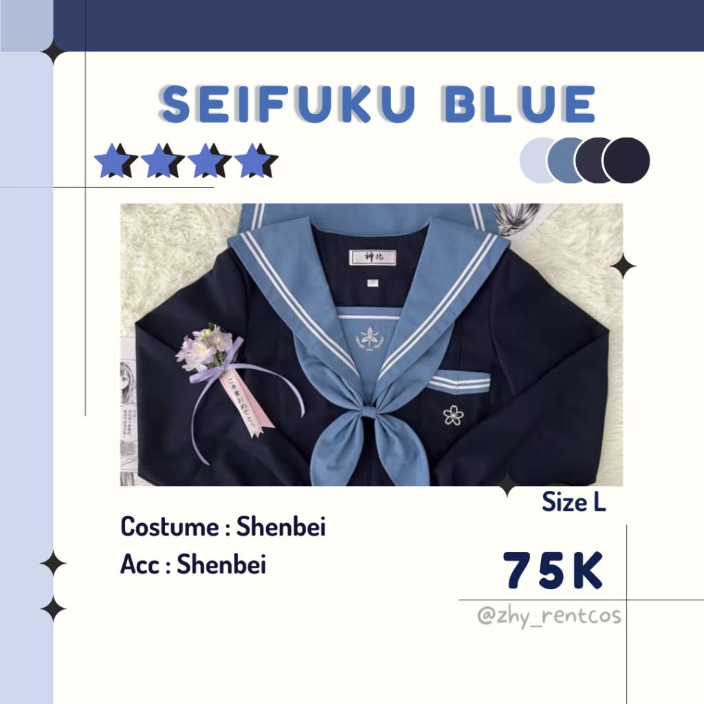 Jual Rental Cosplay Seifuku Blue Sewa Kostum | Shopee Indonesia
