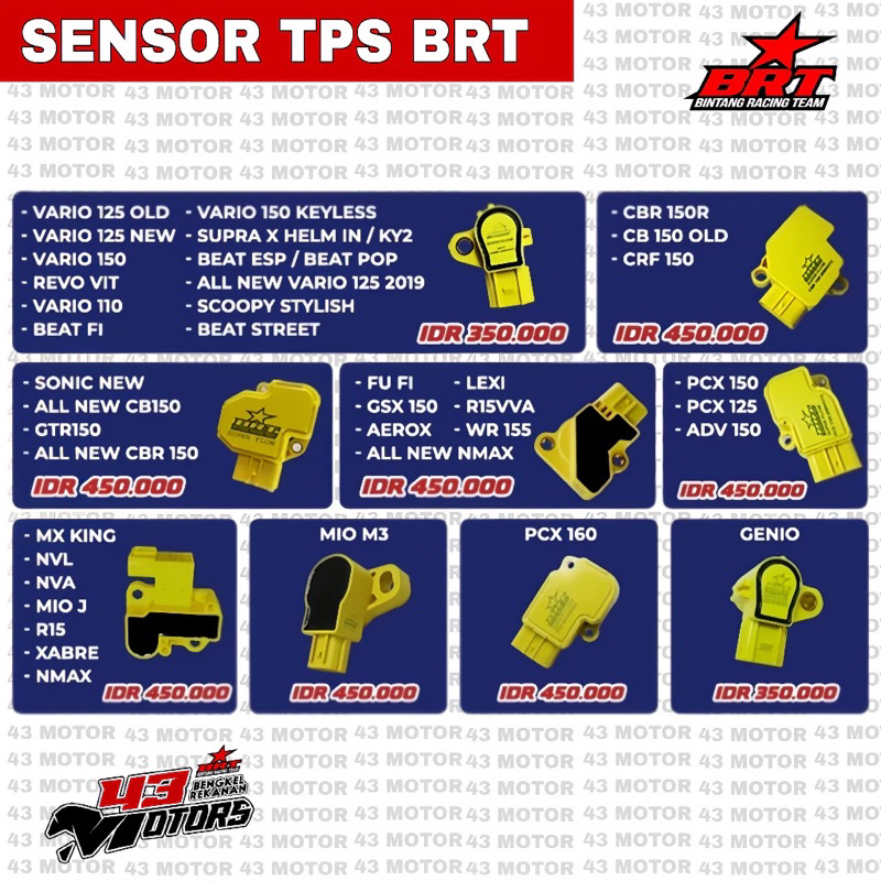 Jual 𝟒𝟑𝐌𝐎𝐓𝐎𝐑 BRT | SENSOR TPS BRT | TPS SENSOR BRT | Shopee Indonesia
