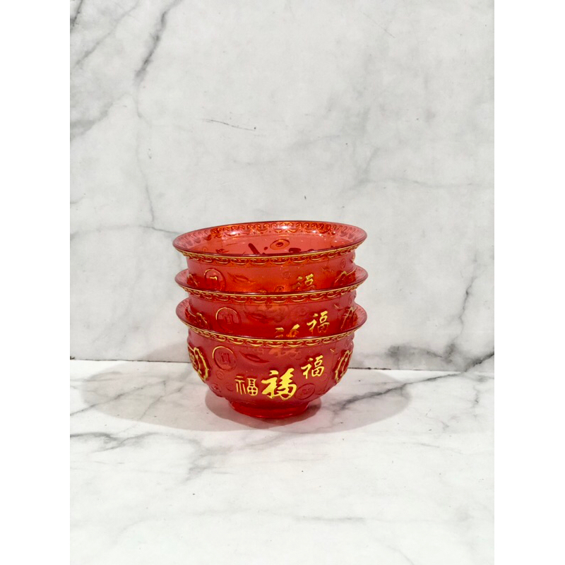 Jual Mangkok merah sembahyang diameter 8.3cm AAJ isi 3pcs | Shopee ...