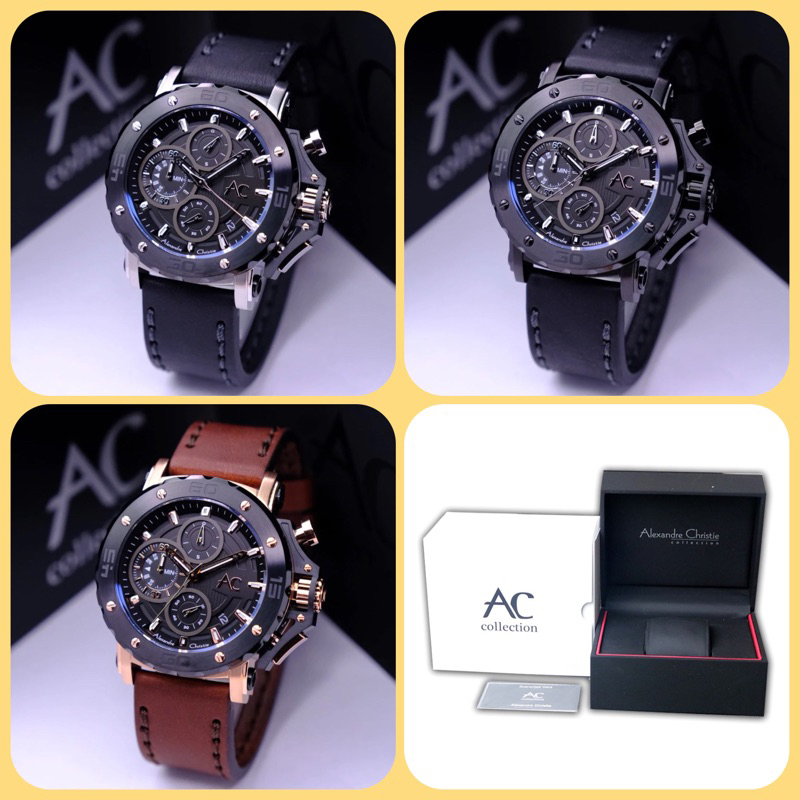 Jual JAM TANGAN ALEXANDRE CHRISTIE PRIA AC 9205 MC / AC 9205 / 9205 ORIGINAL CHRONOGRAPH KULIT ...