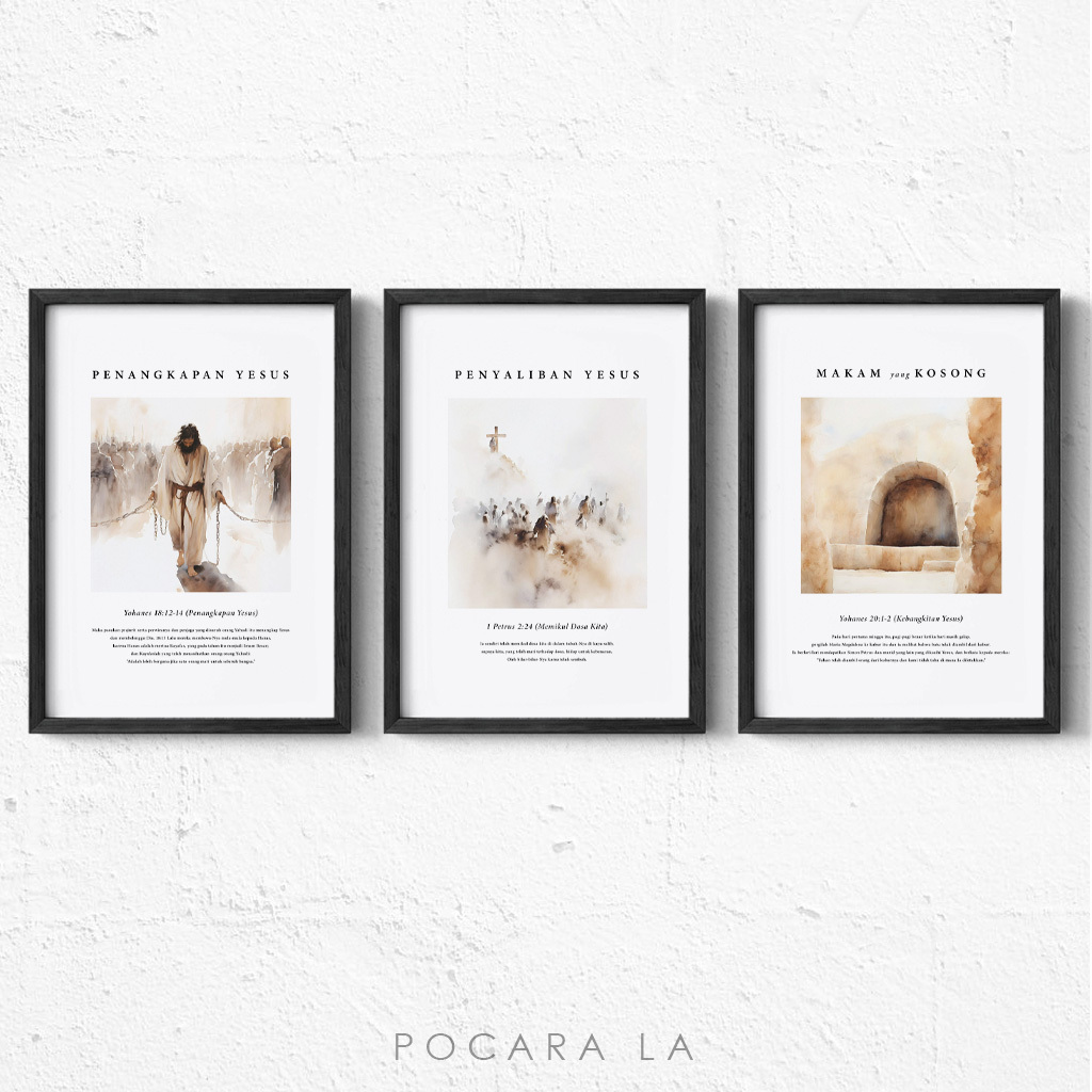 Jual Hiasan Dinding Bingkai Poster Lukisan Salib Tuhan Yesus Ayat ...