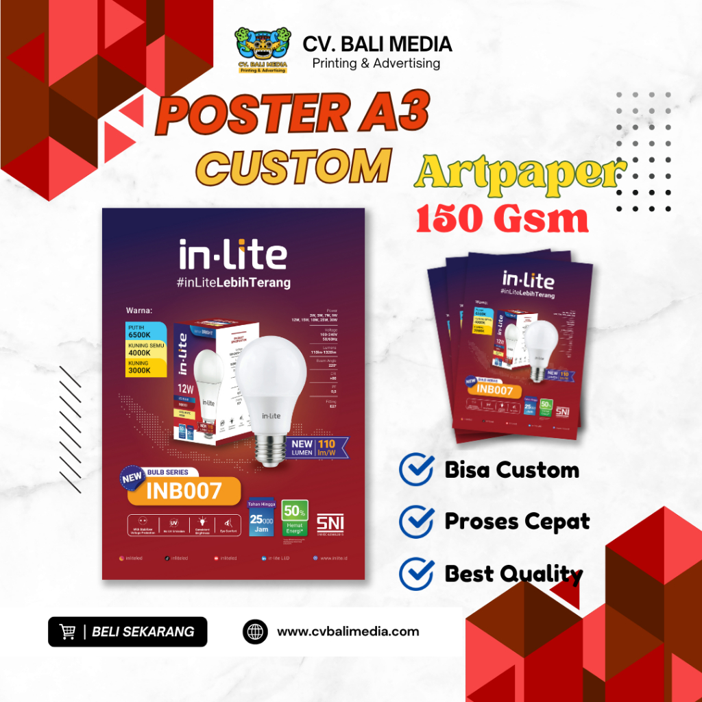 Jual POSTER CUSTOM A3 ART PAPER 150 GSM - BALI MEDIA PRINTING | Shopee ...