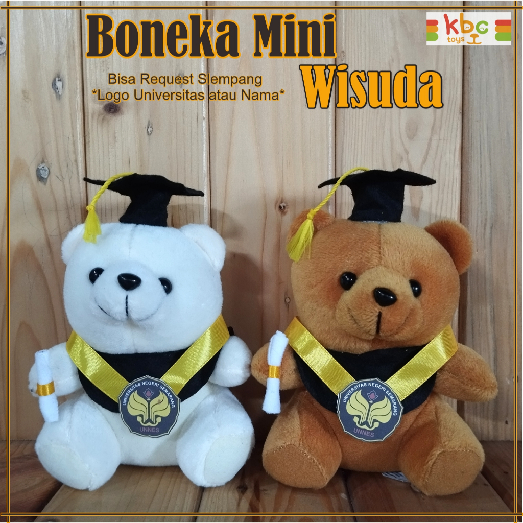 Jual Boneka Bear Wisuda Mini Custom Slempang Logo Universitas, Sekolah ...
