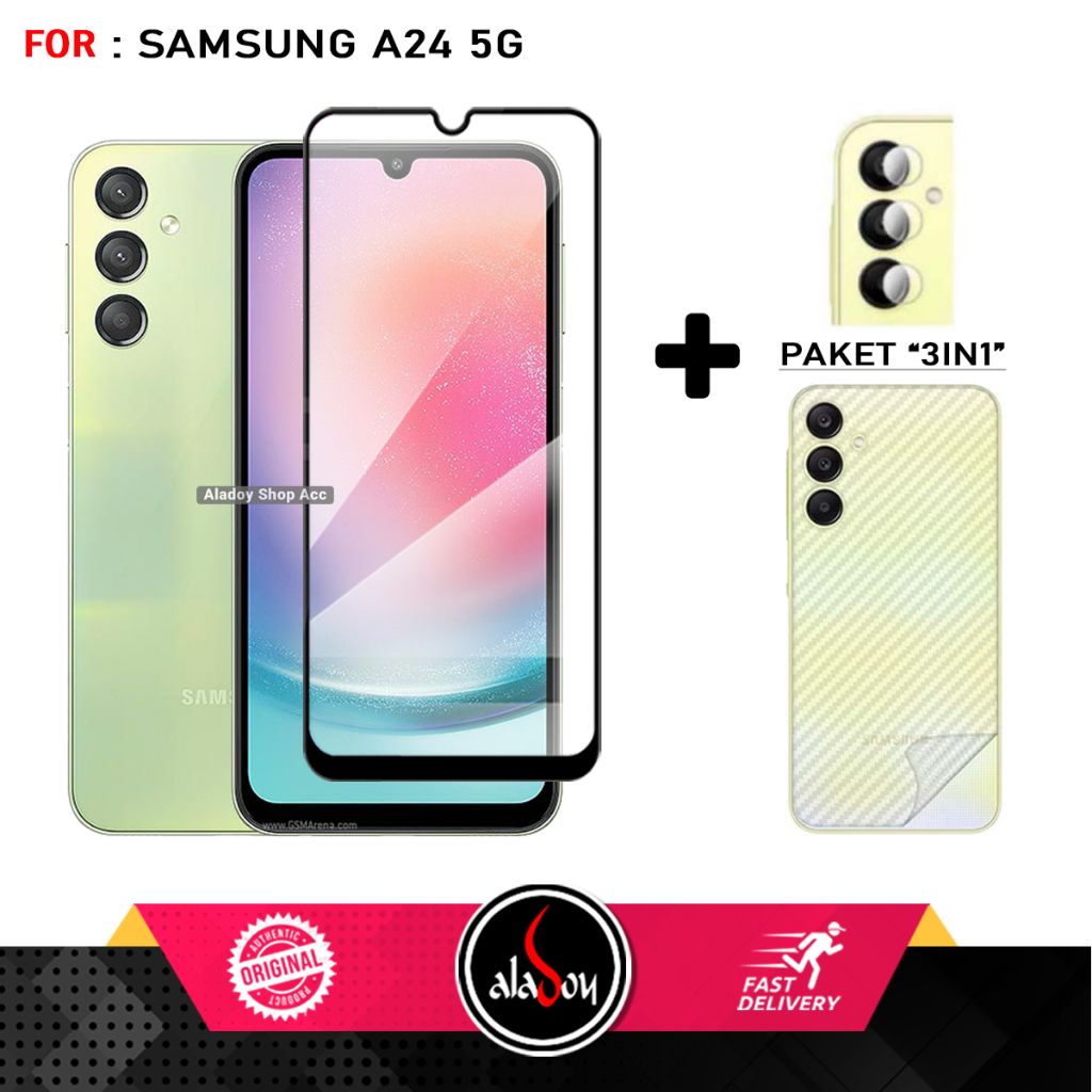 Jual PAKET 3 IN 1 Tempered Glass Layar Samsung A24 4G / 5G Free ...