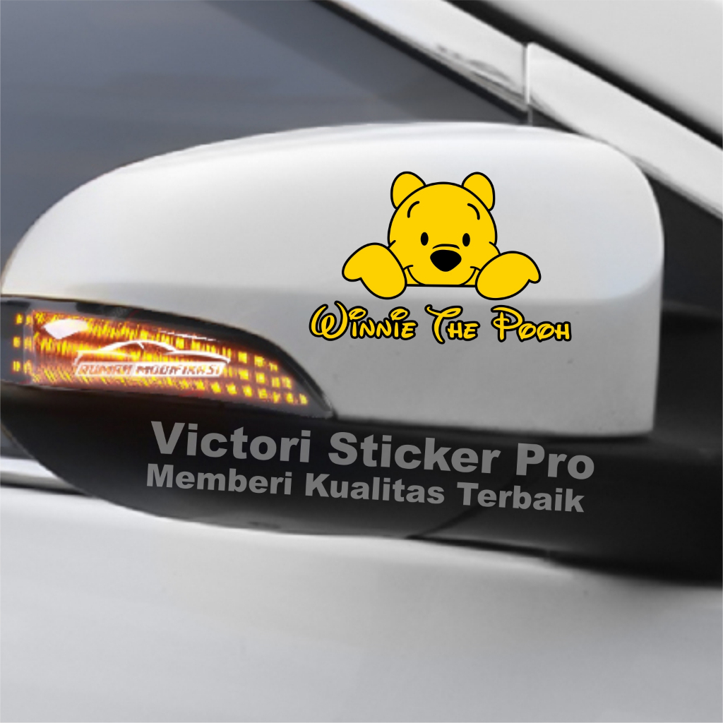 Jual Cutting Sticker Mobil Winnie The Pooh Ngintip Senyum Lucu Stiker ...