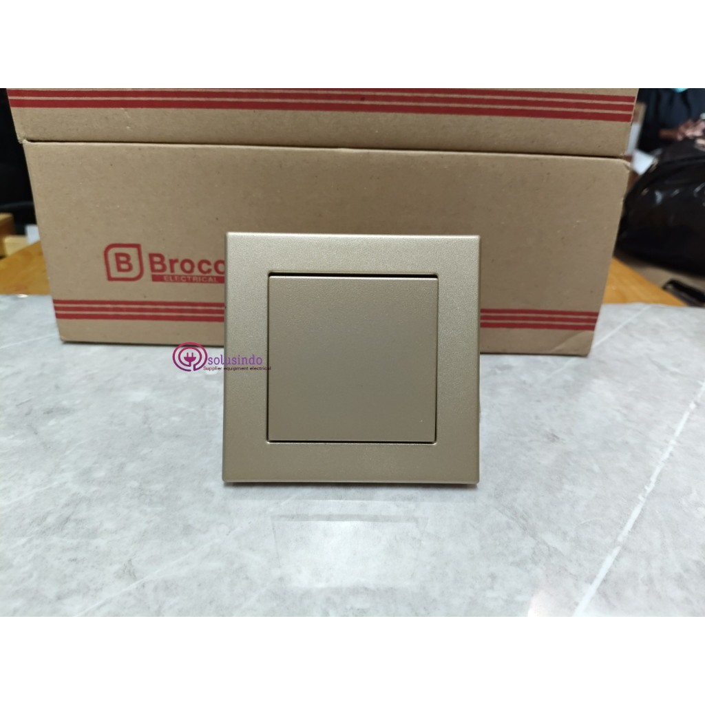 Jual BROCO PLANO - SAKLAR ENGKEL 1 ARAH G161-77 GOLD | Shopee Indonesia