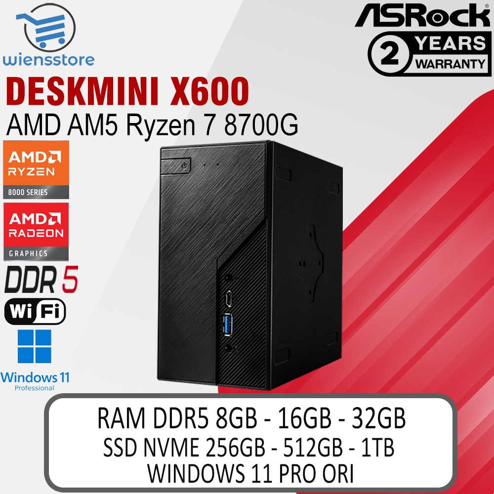 Jual MINI PC ASROCK DESKMINI X600 AMD AM5 Ryzen 7 8700G + RAM + SSD ...