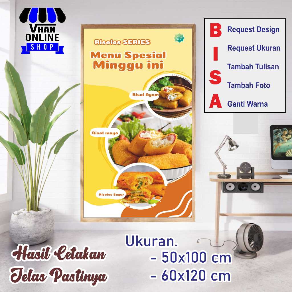 Jual Cetak Spanduk Banner Daftar Menu Risol Mayo Keren | Shopee Indonesia