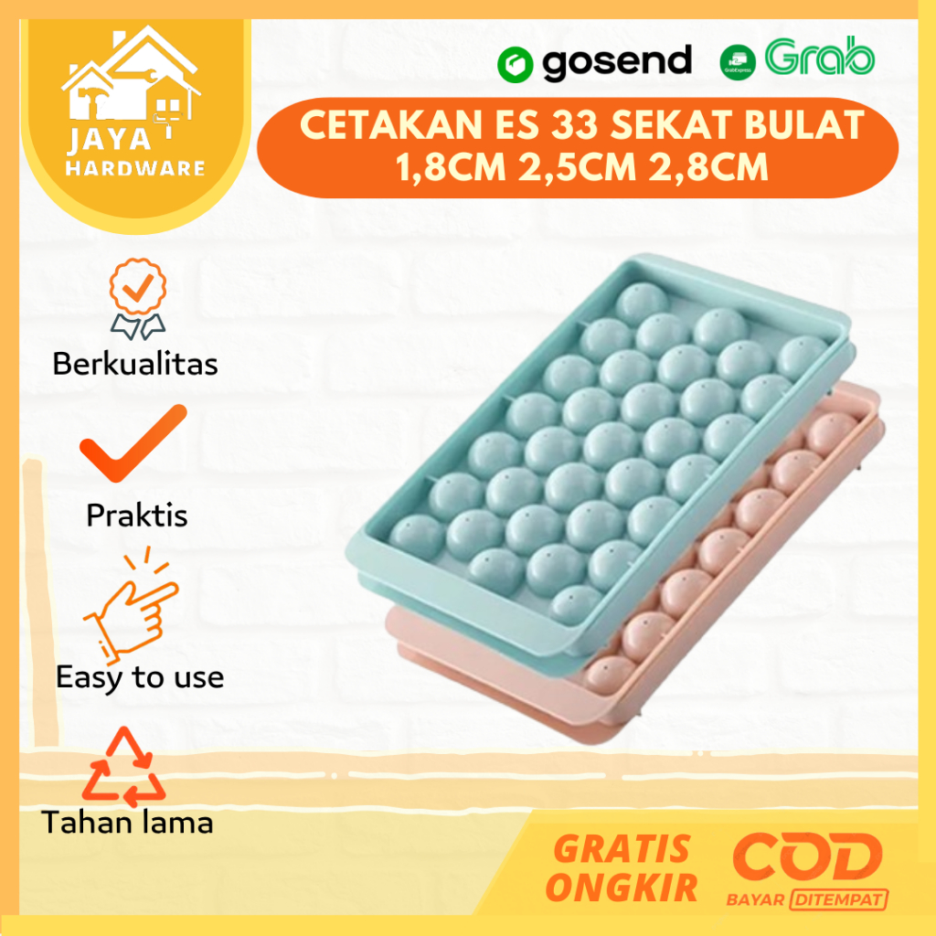 Jual Cetakan Es Batu Bulat 33 Sekat Slot Alat Cetak Es Jelly Pudding ...