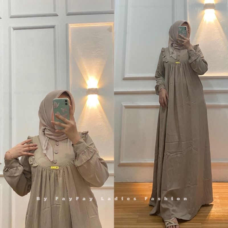 Jual Fay Fay Sabrina Baju Gamis Maxi Dress Wanita Muslim Premium Kain ...