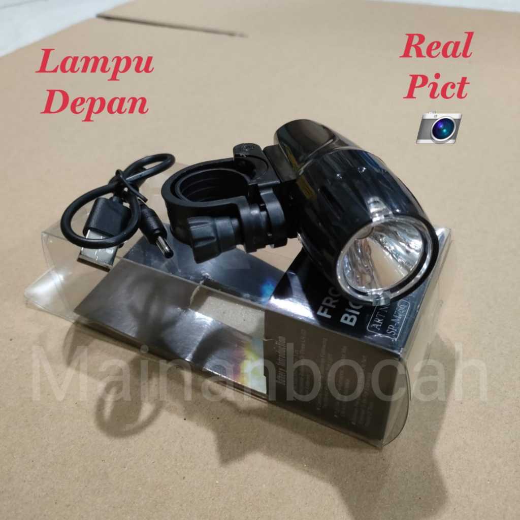 Jual Lampu Depan Real Pict aksesoris sepeda lampu depan usb | Shopee ...