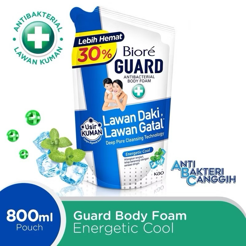 Jual Biore Guard Energetic Cool Isi Ulang 800ML Sabun Mandi Biore Besar ...