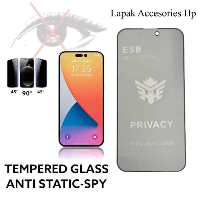 Jual TEMPERED GLASS ANTI STATIC SPY OPPO A3X A3 PRO RENO 12F 5G | Shopee Indonesia