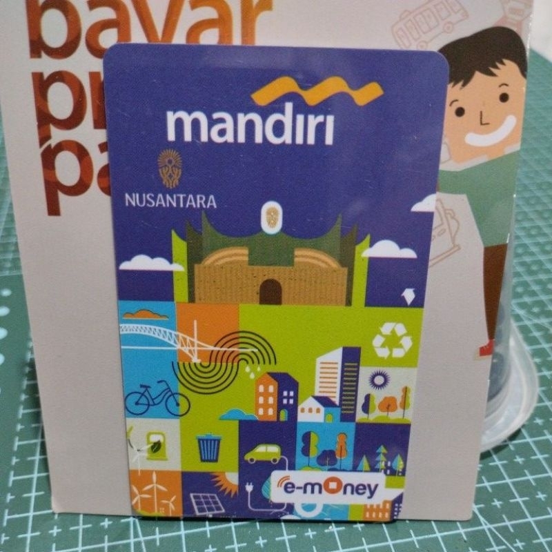 Jual e-money mandiri original edisibikan potrait biru | Shopee Indonesia