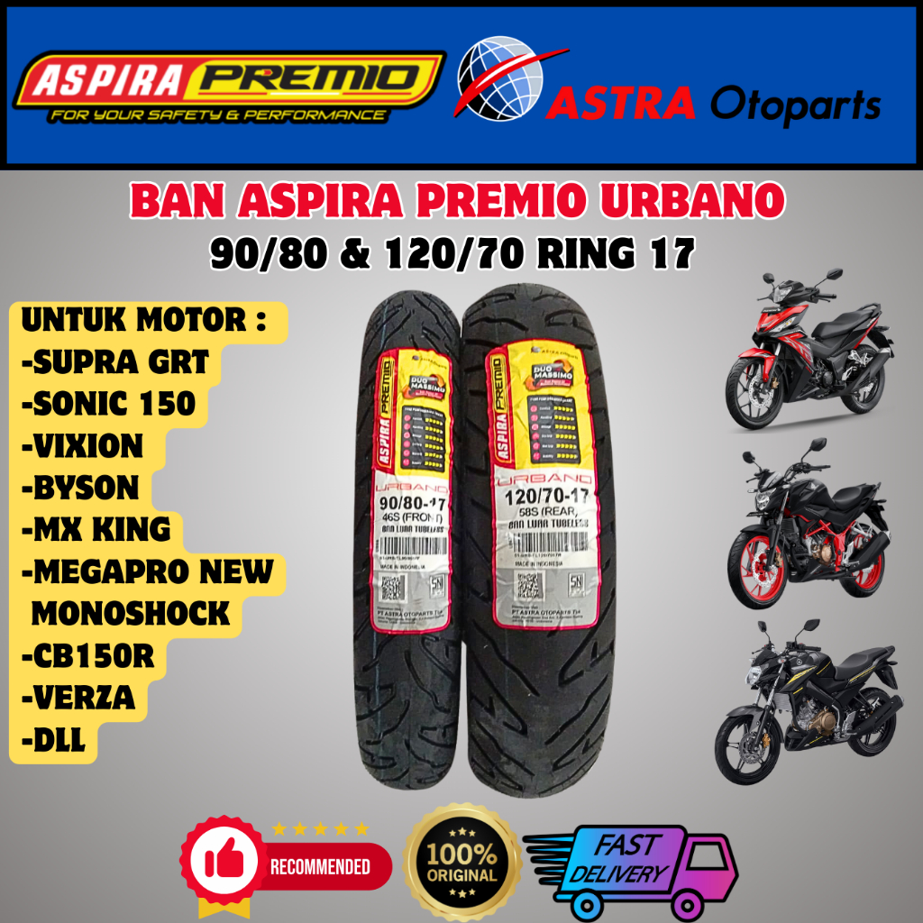 Jual BAN MOTOR SUPRA GTR MEGAPRO NEW VERZA VIXION BYSON ASPIRA PREMIO ...