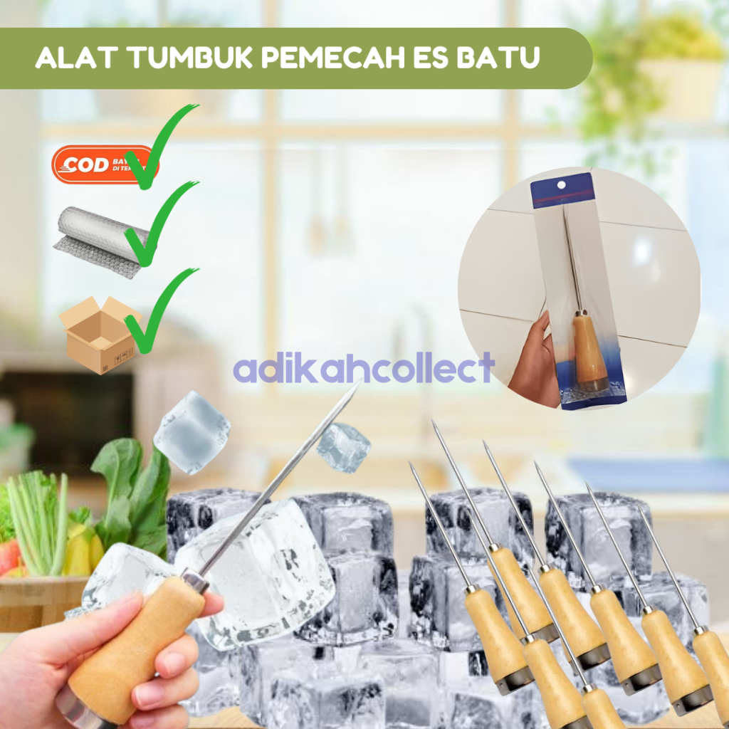 Jual Alat Pemecah Es Batu | Ice Pick Crusher Stainless Gagang Kayu ...