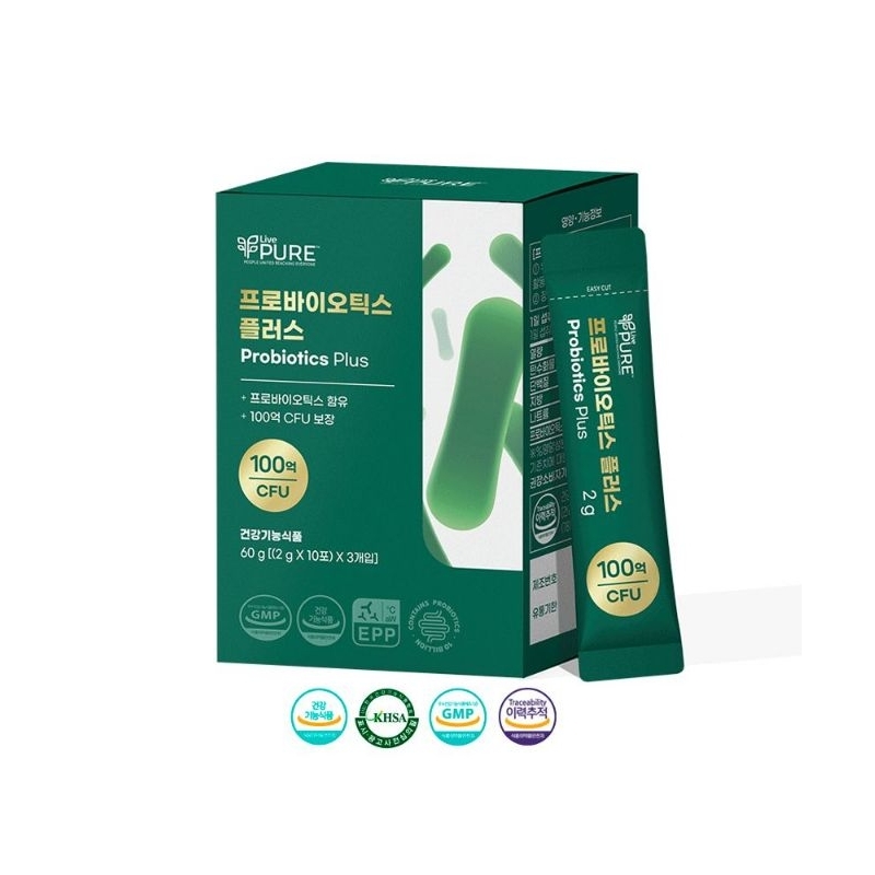 Jual Live PURE Probiotics Plus Suplemen Kesehatan Pencernaan Korea ...