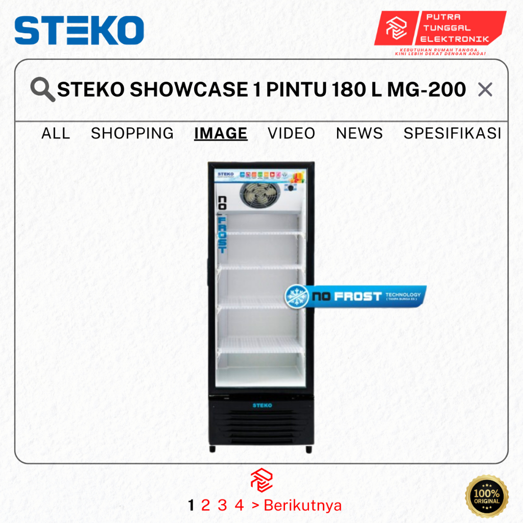 Jual Steko Showcase 1 Pintu 180 L MG-200 PRODUK 100% ORIGINAL STEKO ...
