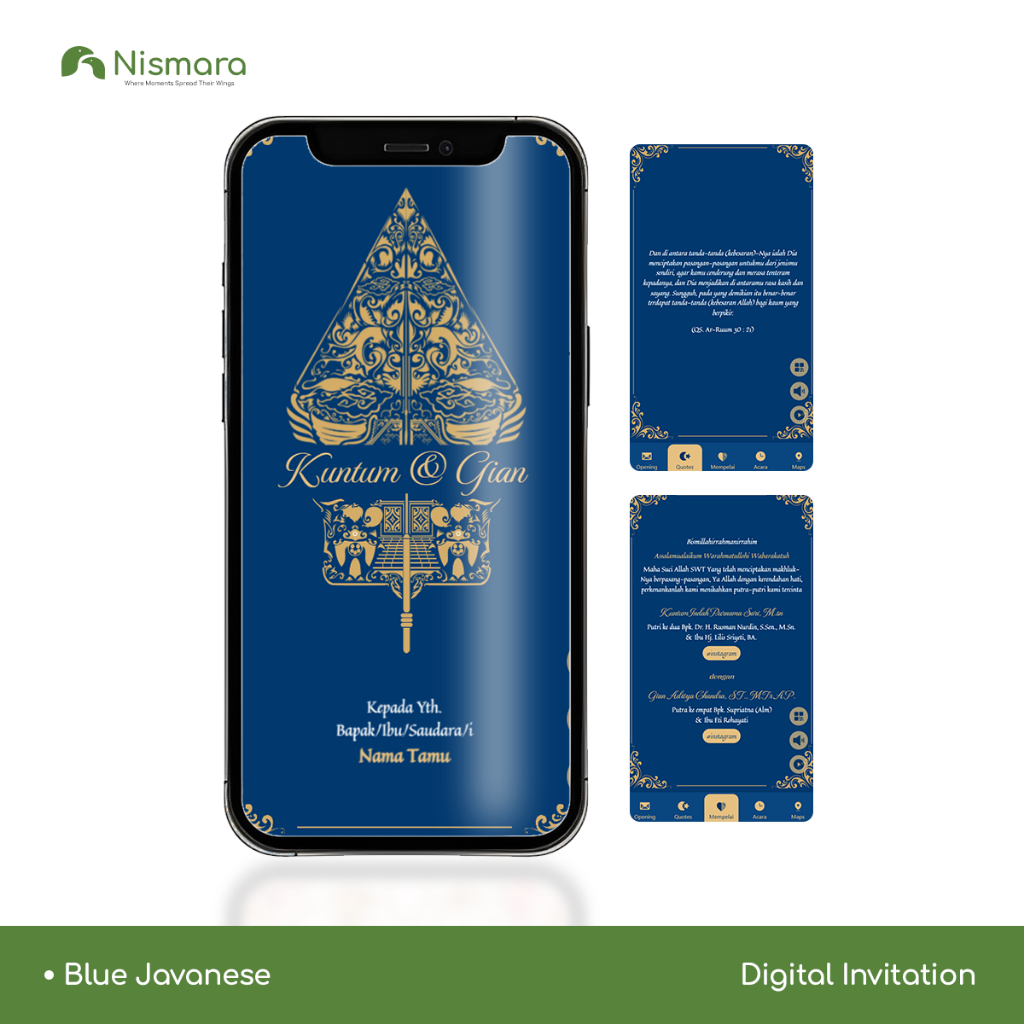 Jual Blue Javanese - Nismara Wedding Digital Invitation | Wedding ...