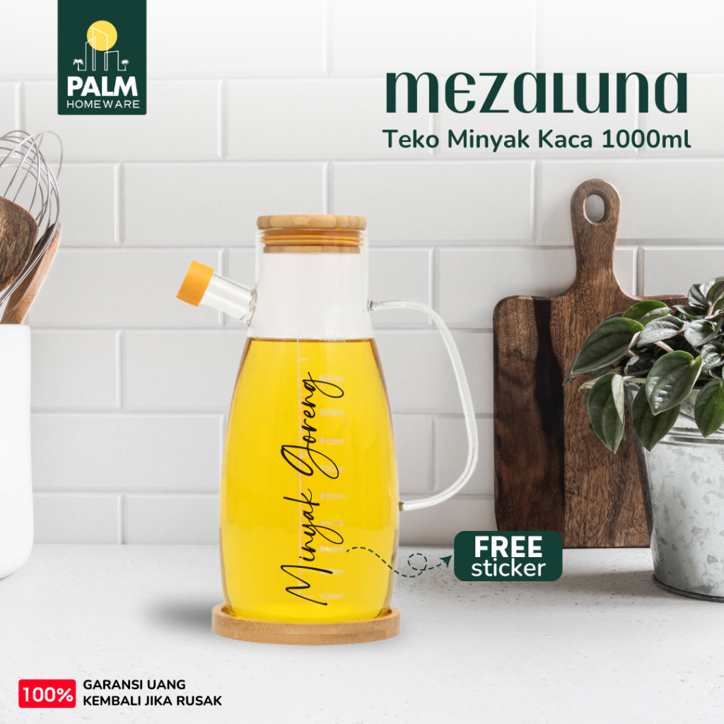 Jual PALM MEZALUNA Teko Botol Minyak Kaca Serbaguna / Botol Minyak Jar ...