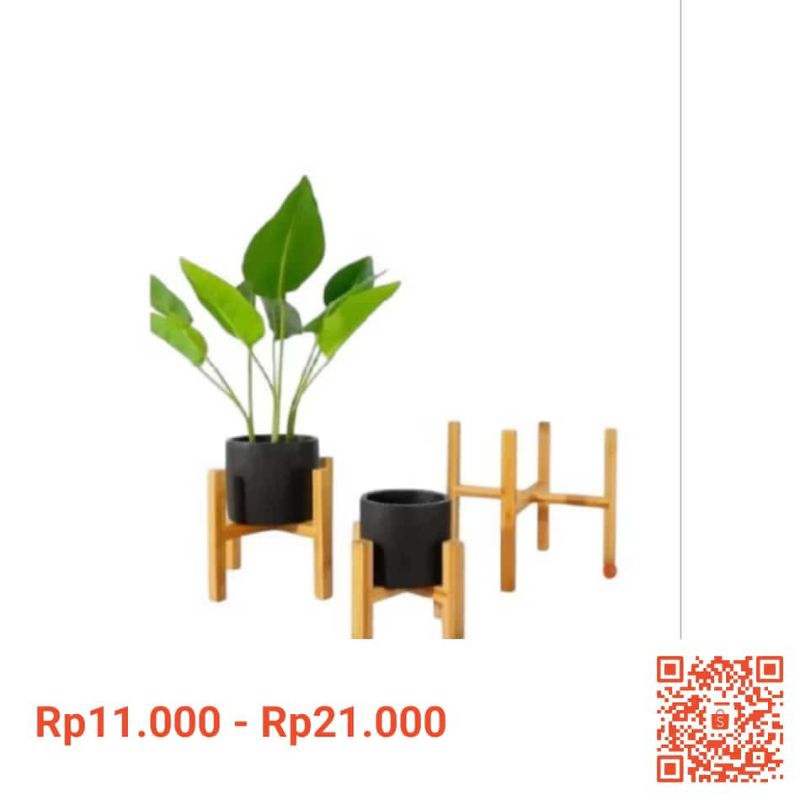 Jual standing pot bunga kayu/tatakan pot bunga kayu ukuran 30-50cm ...