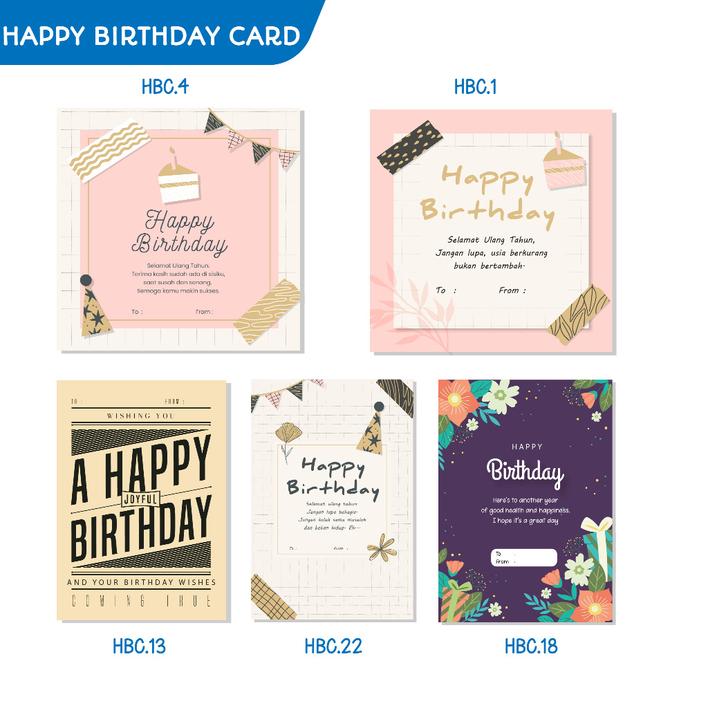Jual ASHJENA Kartu Ulang Tahun Happy Birthday Card Greeting Card Ucapan ...