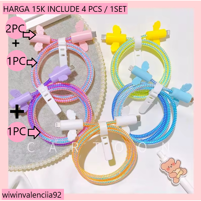 Jual HARGA INCLUDE 1SET/4PCS Kabel Pola Sayap 1.5M Tempat Kabel Warna ...