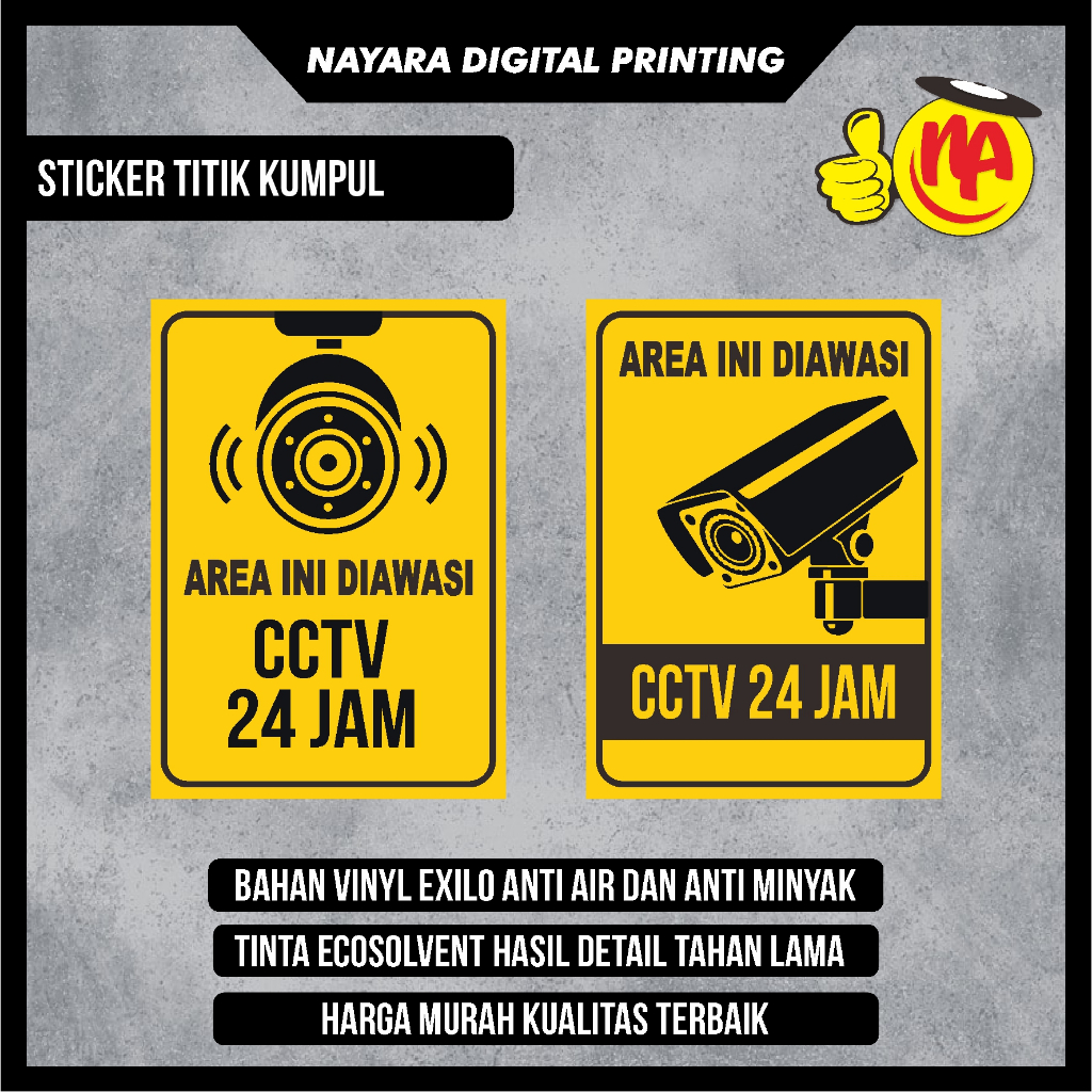 Jual stiker cctv / stiker keamanan / stiker cctv 24 jam / stiker ...