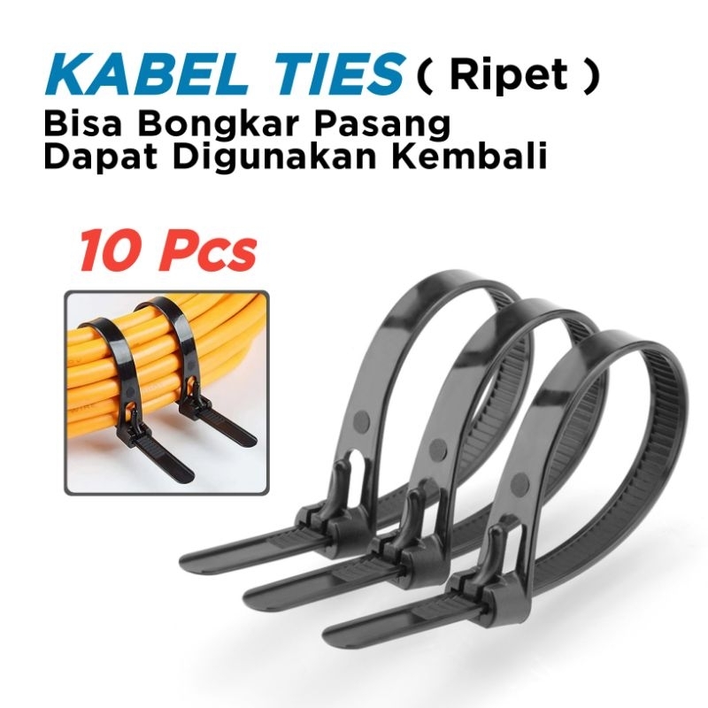 Jual kabel ties reusable ripet bisa di buka dan digunakan kembali taffguard 10pcs | Shopee Indonesia