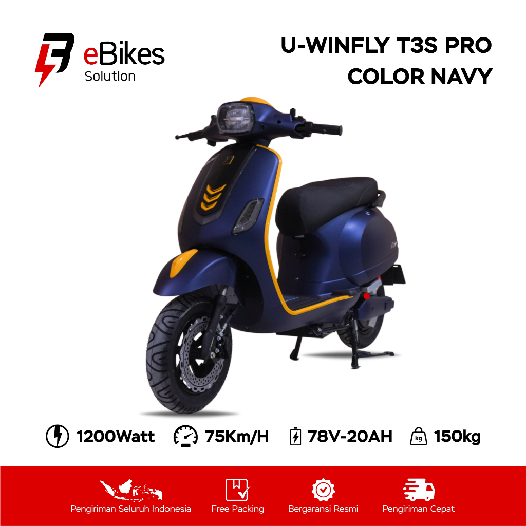 Jual Motor Listrik Vespa Listrik Uwinfly T3S Pro 1200 Watt - Garansi Resmi | Shopee Indonesia